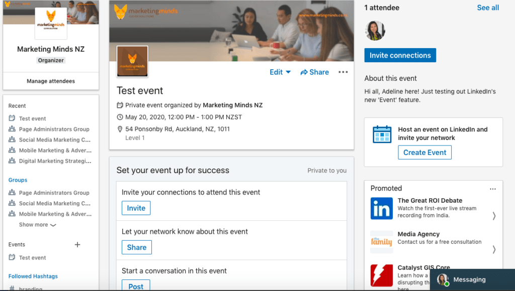 LinkedIn Learning: Creating an Event on LinkedIn - Marketing Minds